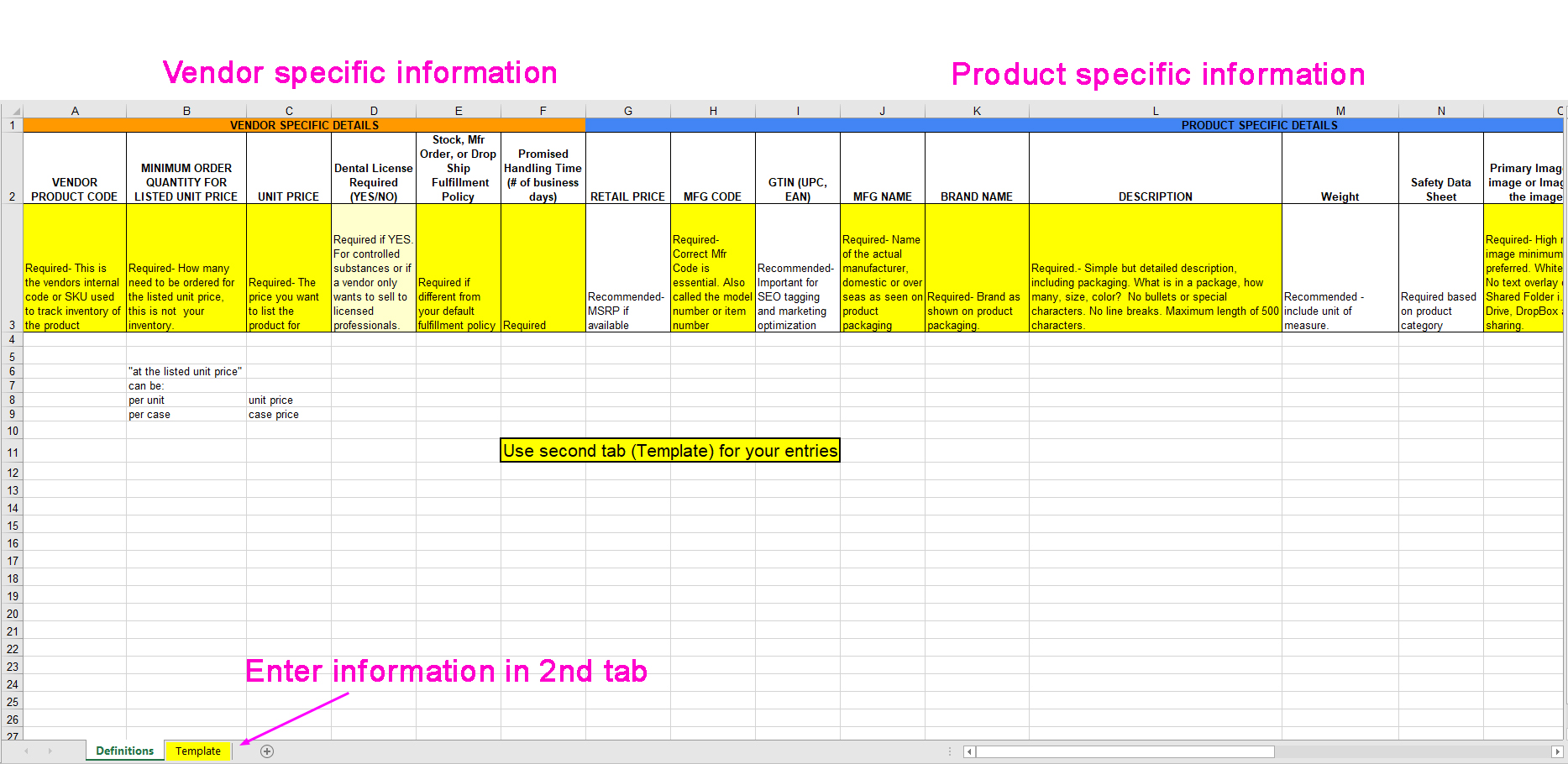 Completing Template for Adding New Products – Net32